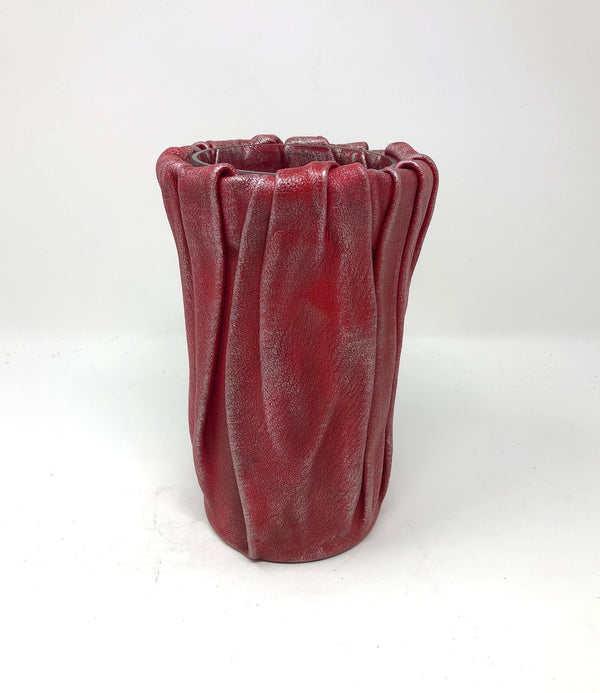 Medium Leather & Glass Vase #3 - Cathy Wiggins Art